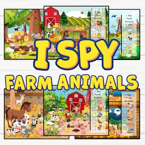 Farm Animals I Spy Game: Printable Learning Activity Set (digital ...