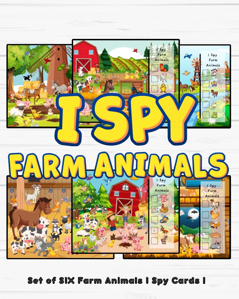 Farm Animals I Spy Game: Printable Learning Activity Set (digital ...