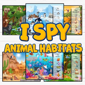 Animal Habitat I Spy Activity: Set of 6 Printable Learning Games ...