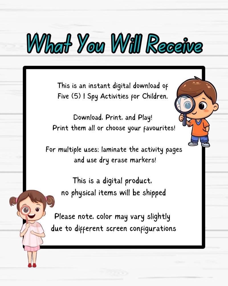 I Spy Activity Set: Monsters, Ocean, Dinosaurs (digital Download) - Etsy