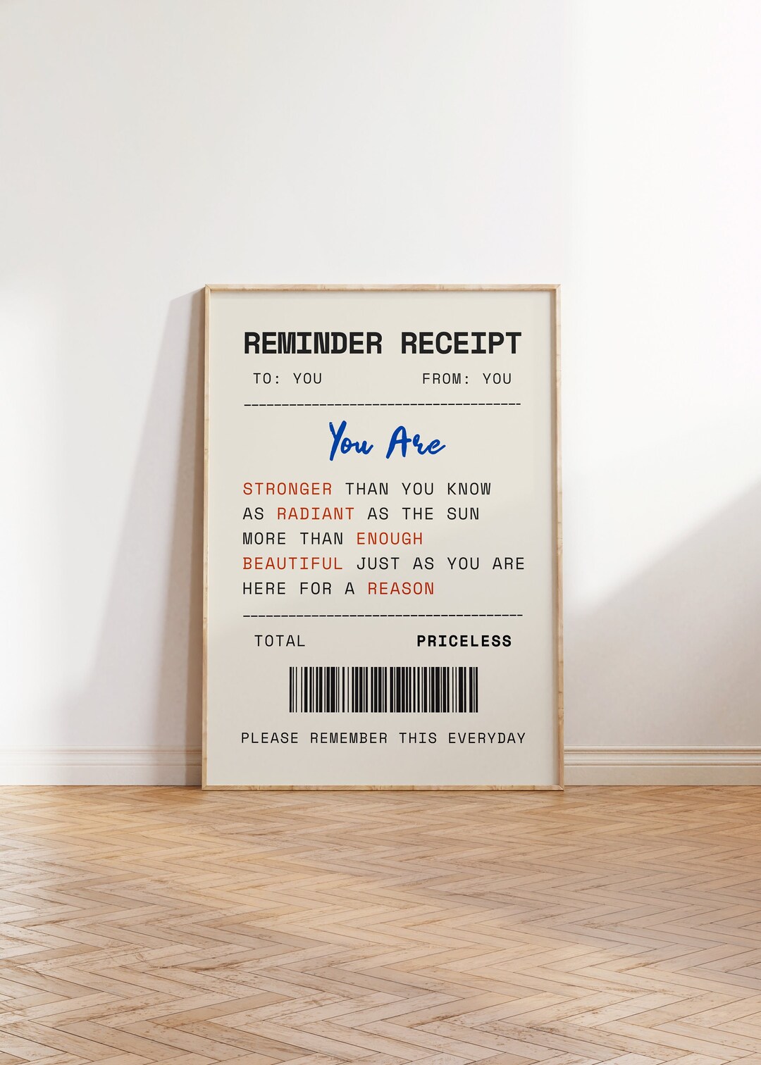 Receipt Print Retro Trendy Wall Art Motivational Print Aesthetic Poster ...