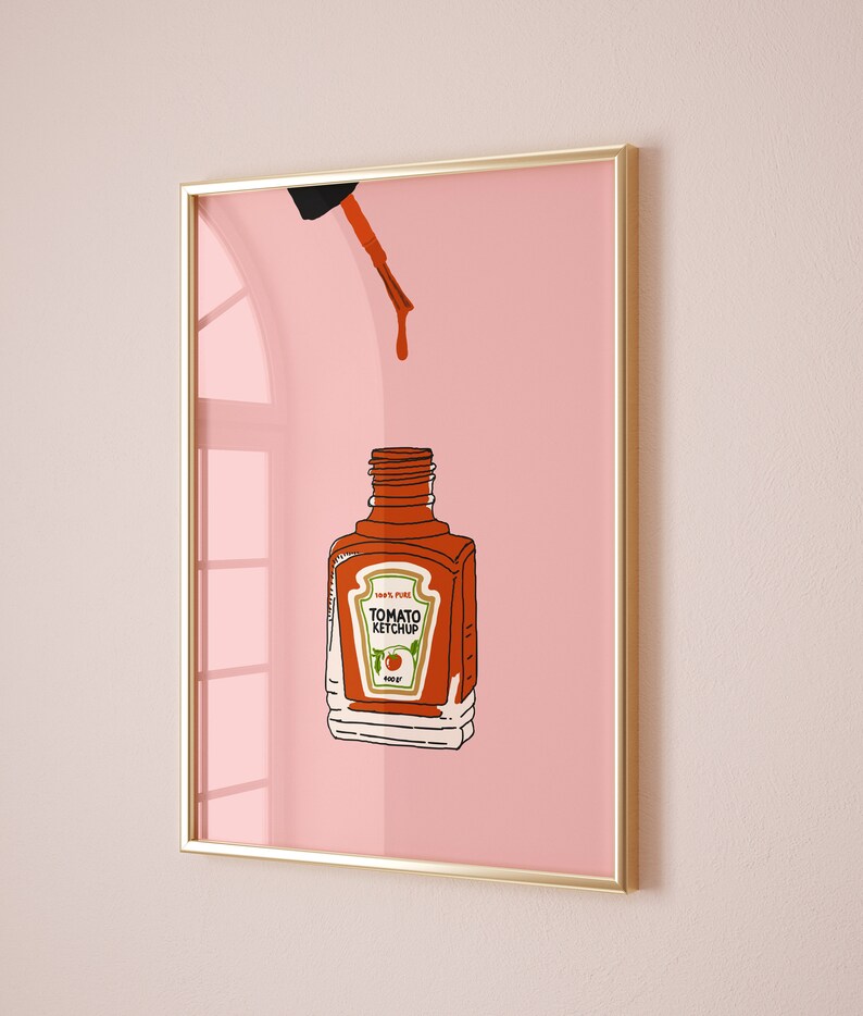 Ketchup Poster Coquette Room Decor Retro Trendy Wall Art Digital ...