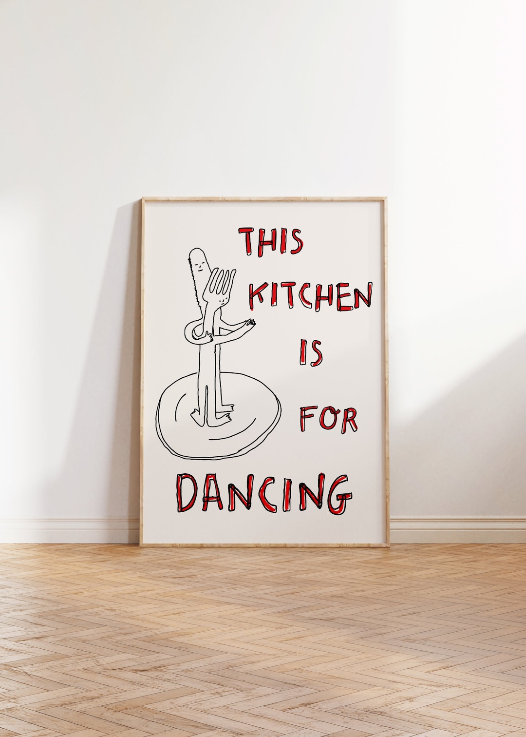 This Kitchen is for Dancing Poster Aesthetic Kitchen Decor Retro Trendy ...