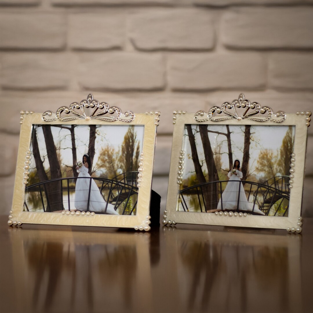 Bridal Tiara Mother of Pearl Wedding Photo Frame With Pearl Stones ...