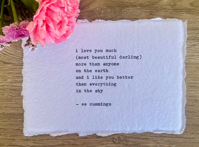 Hand Typed Typewriter Print - I Love You Much (most Beautiful Darling ...