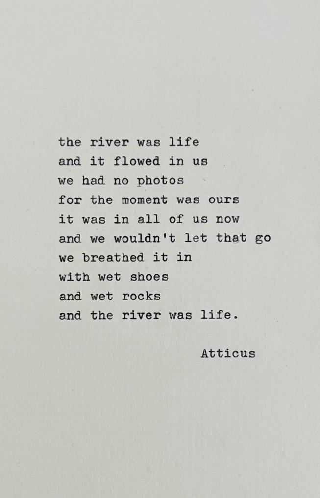 Atticus Poem Print - 'the Moment Was Ours' Hand-typed on Premium Handmade Deckled Edge Cotton ...