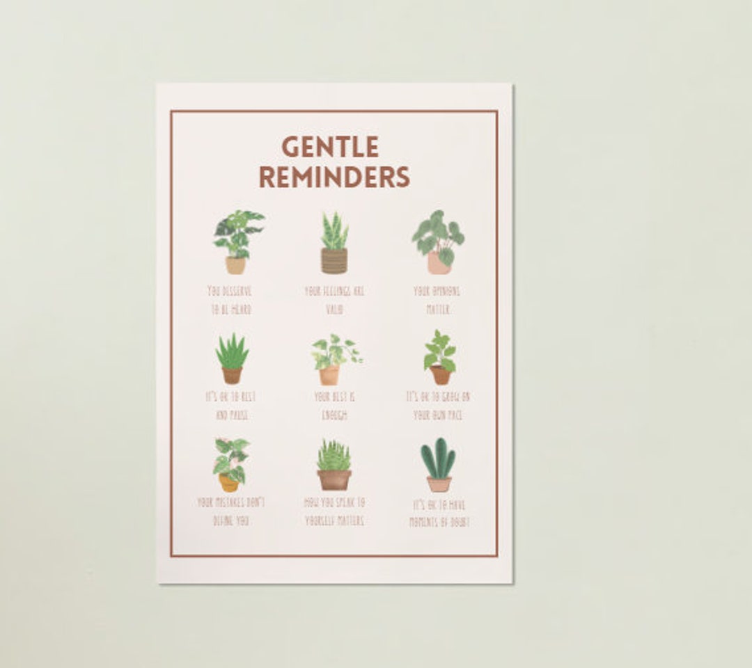 Mindfulness Printable Poster Gentle Reminders - Etsy