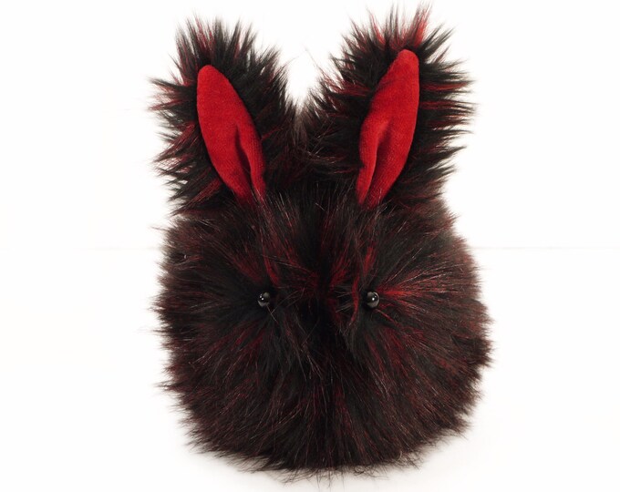 Midnight the Black and Red Valentine Bunny Rabbit Stuffed - Etsy