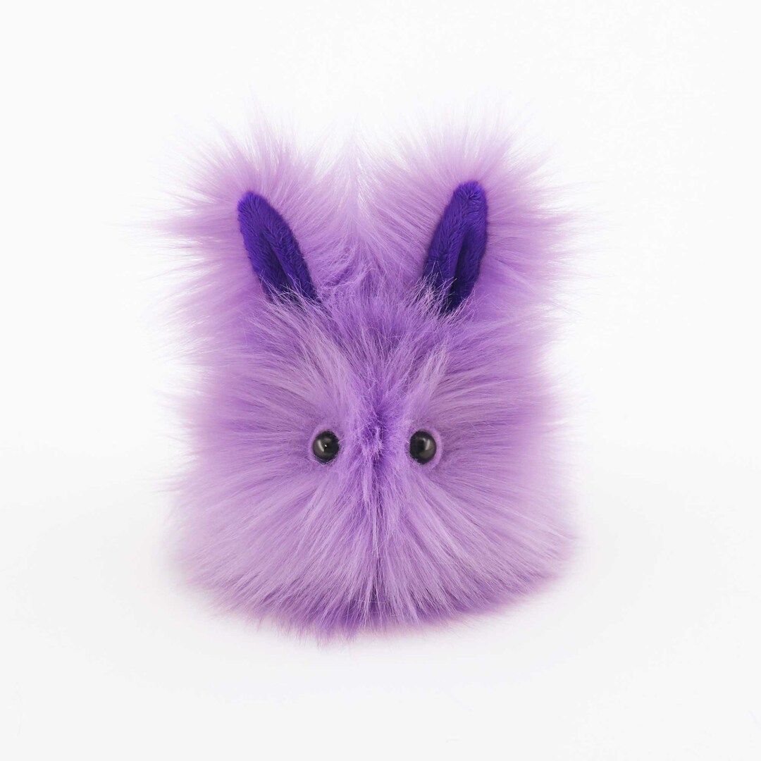 Lavender Faux Fur Bunny Plush - Pansy Fuzziggle Stuffed Animal - Etsy