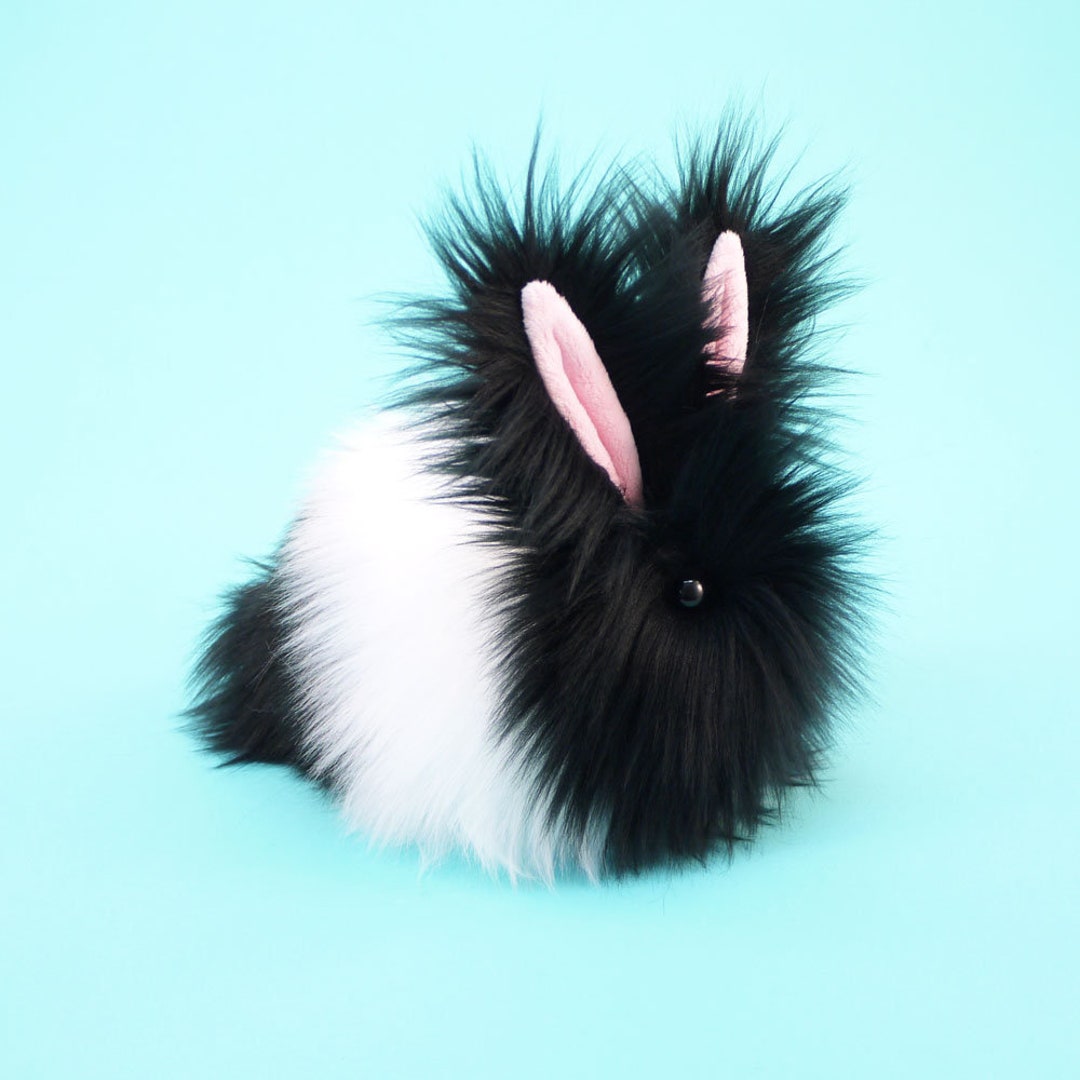Black and White Bunny Stuffed Animal Plush Toy Bunny Rabbit Oscar Faux ...