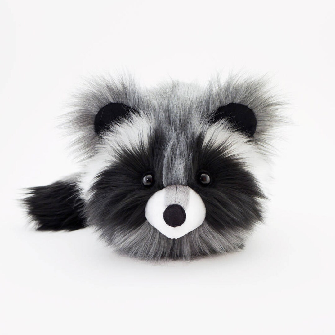Raccoon Stuffed Animal Kawaii Plushie Gift Fluffy Faux Fur Toy - Etsy
