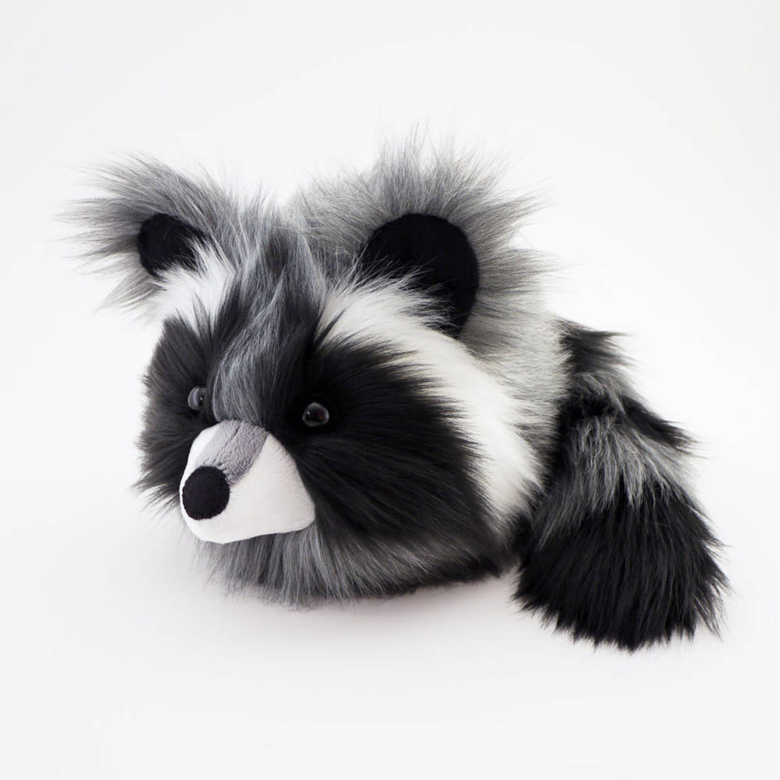 Raccoon Stuffed Animal Kawaii Plushie Gift Fluffy Faux Fur Toy - Etsy