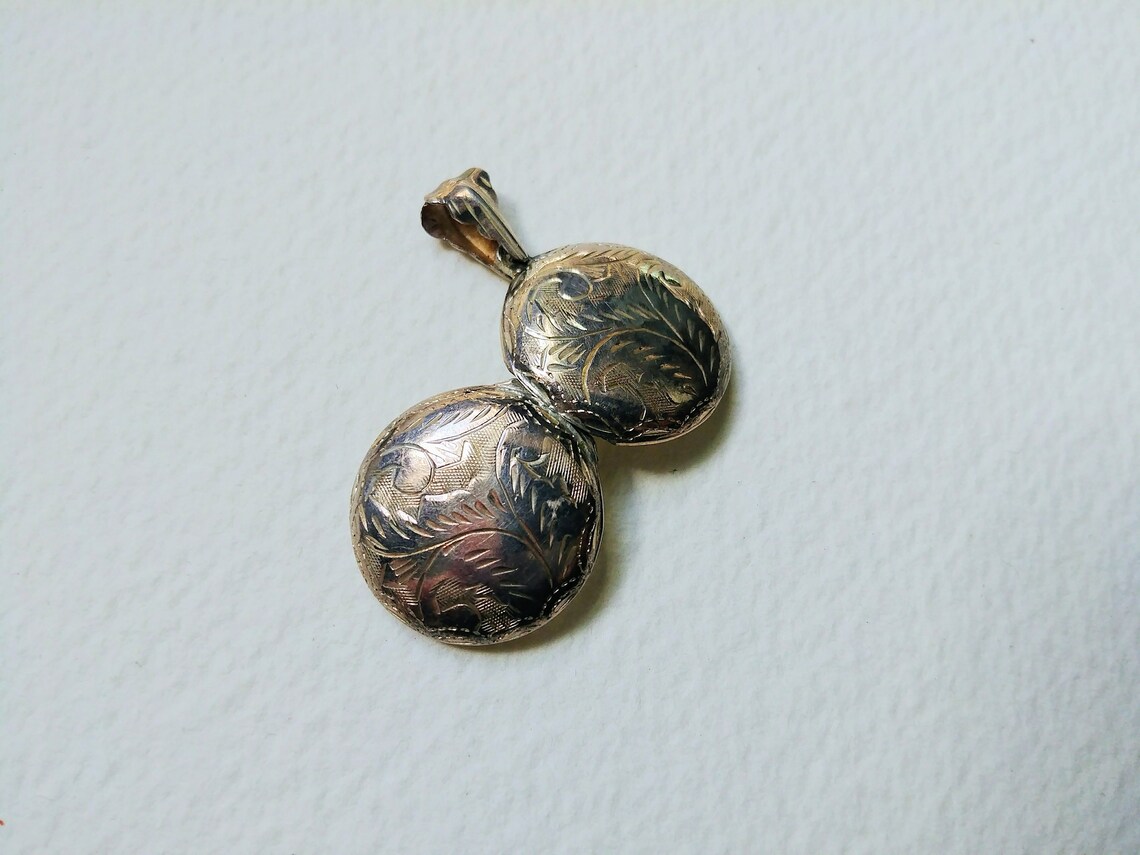 Vintage Hand Engraved Sterling Silver Floral Locket - Etsy