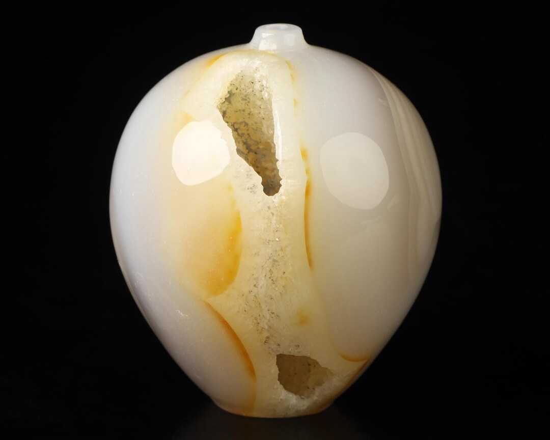 2.4" Agate Geode Hand Carved Crystal Vase Sculpture, Crystal Healing - Etsy