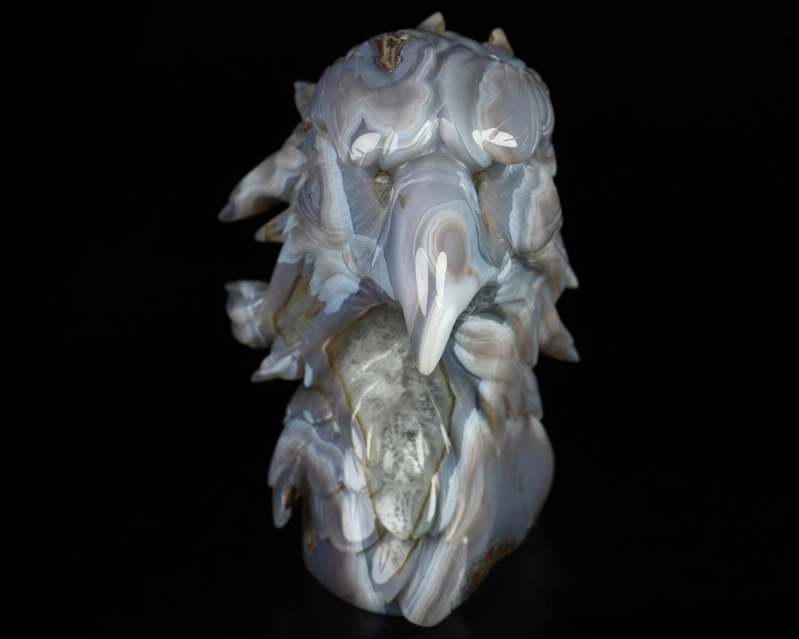 5.6" Agate Amethyst Geode Carved Eagle Sculpture,crystal Healing - Etsy