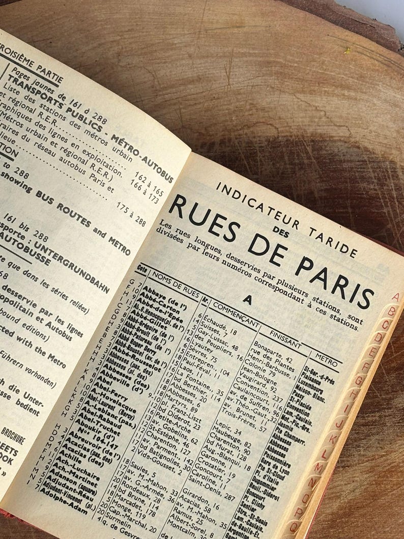 Vintage French Paris Guide Book, Bus, Metro and Maps 1970s - Etsy