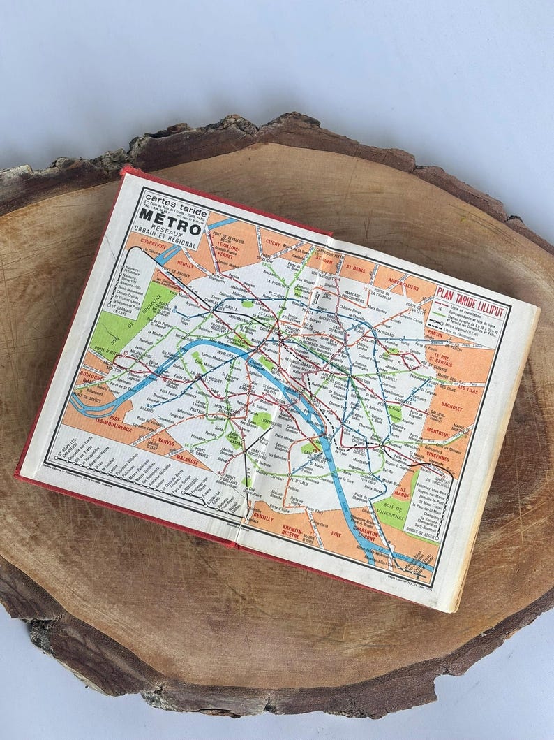 Vintage French Paris Guide Book, Bus, Metro and Maps 1970s - Etsy