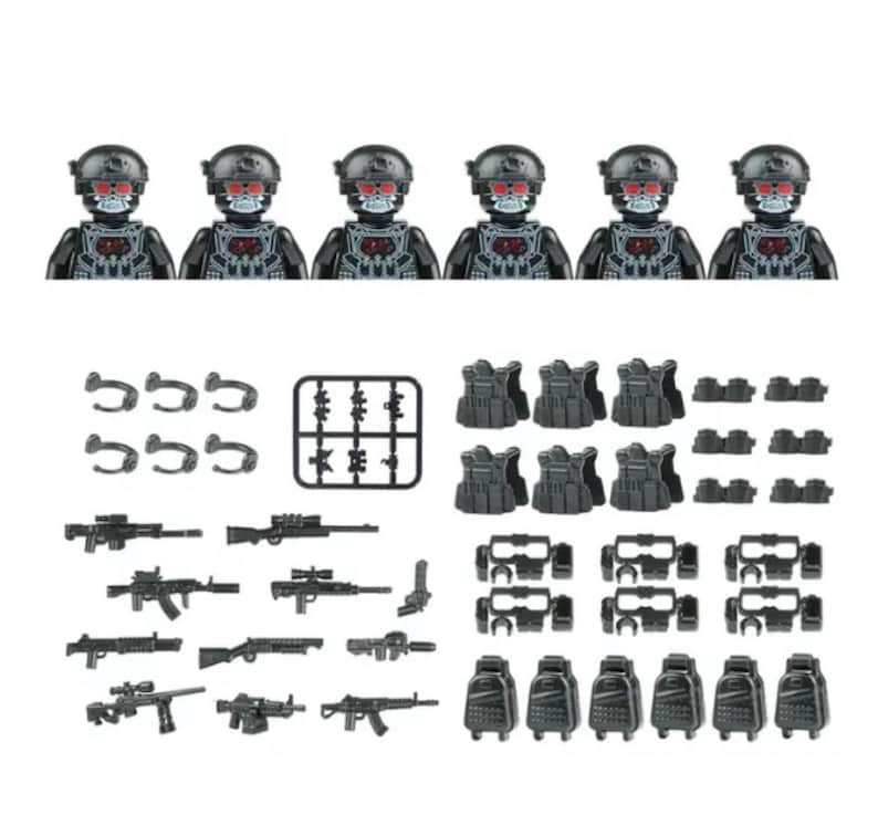 Custom Modern Military Soldier Minifigures Set of 6 With Accessories ...