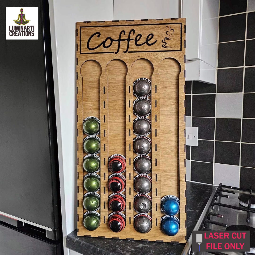Coffee Pod Holder for 32 Large 58mm Vertuo Pods Capsule Laser Cut File ...