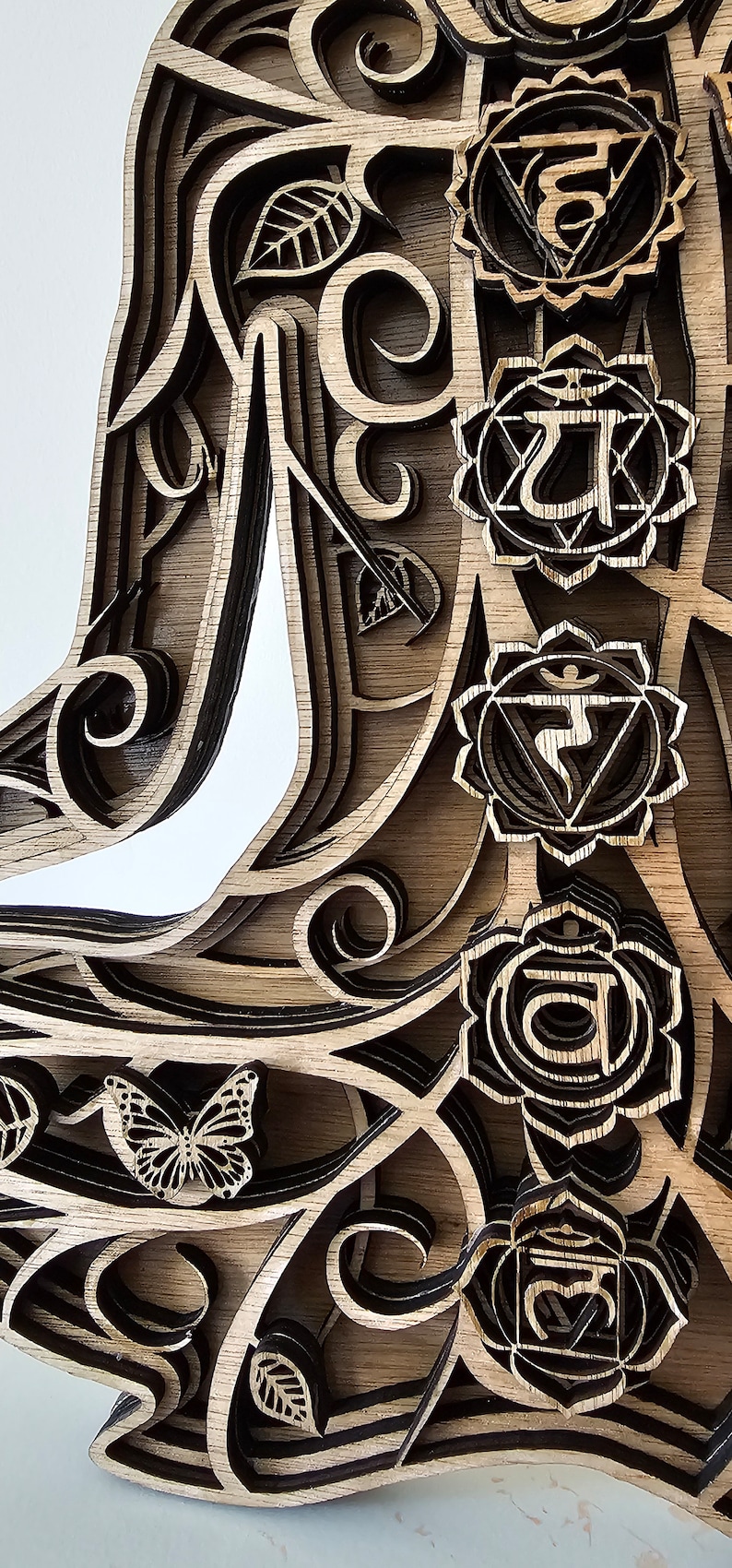 Buddha Yoga Laser Cut Wooden Wall Decor Chakra Art Ornament Lightburn ...