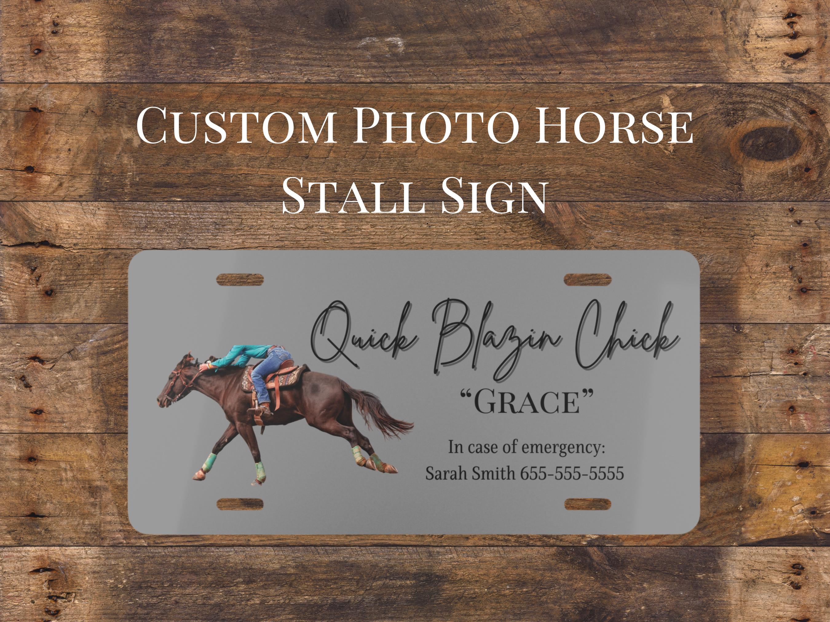 Custom Photo Horse Stall Sign: Personalized Aluminum Nameplate - Etsy