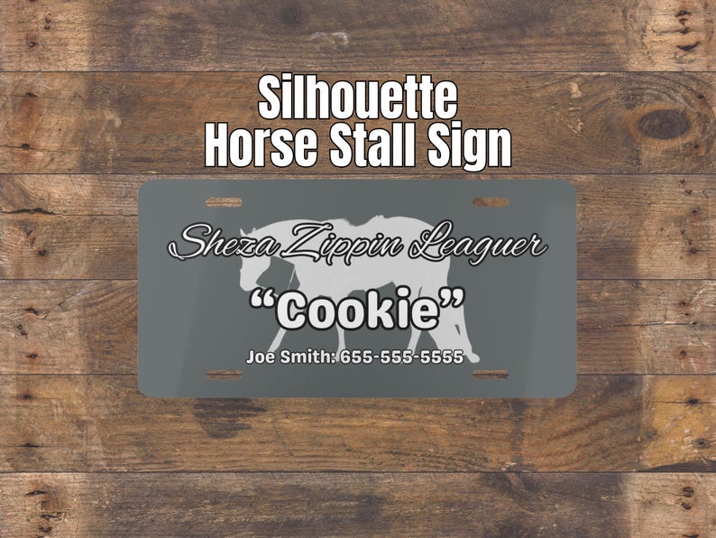 Personalized Horse Silhouette Stall Sign: Custom Emergency Contact - Etsy