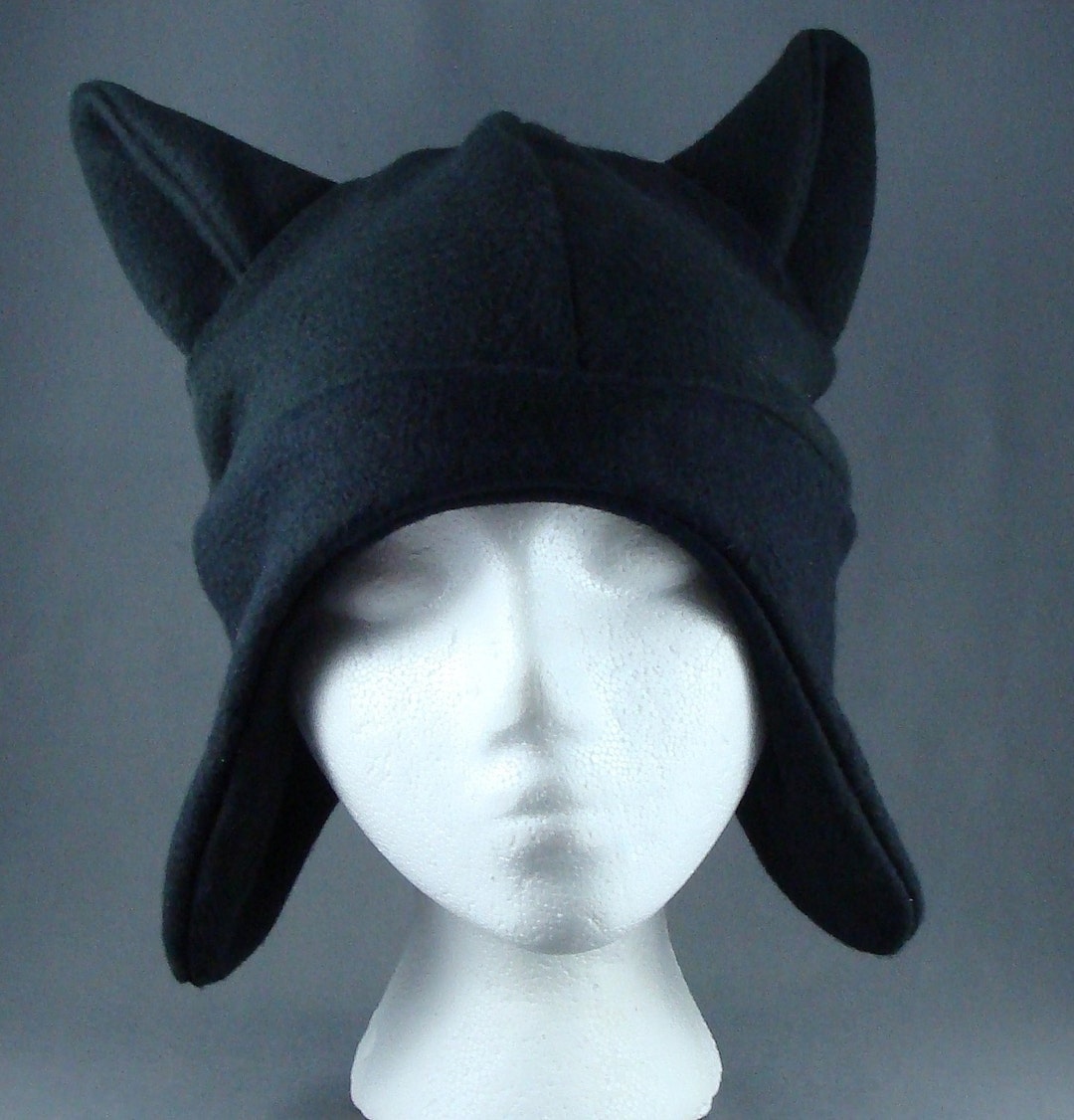 Black Cat Animal Fleece Hat Cosplay Gothic Anime Skiing Snowboarding ...