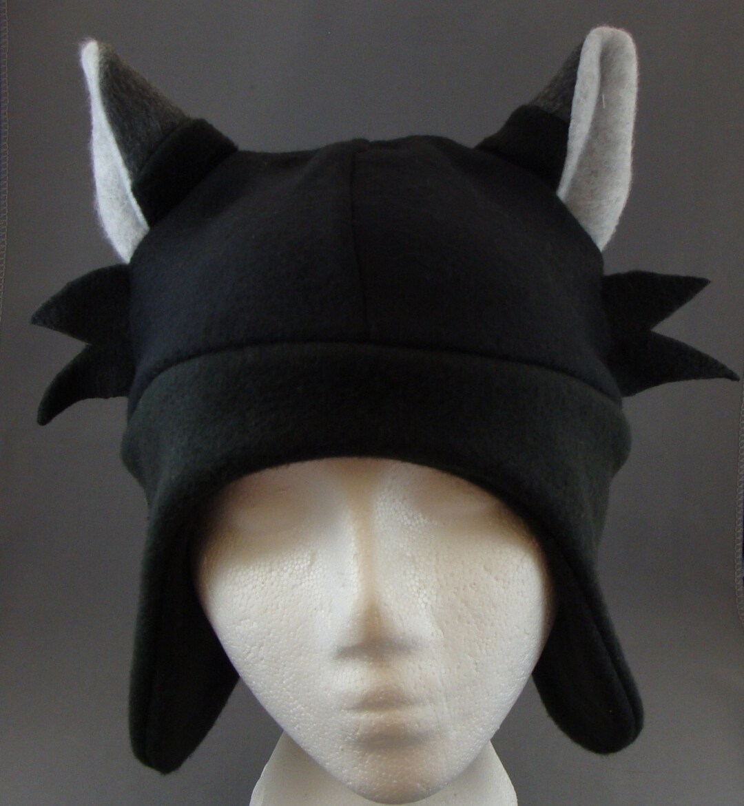 Black Wolf Animal Fleece Hat Cosplay Anime Skiing Snowboarding - Etsy