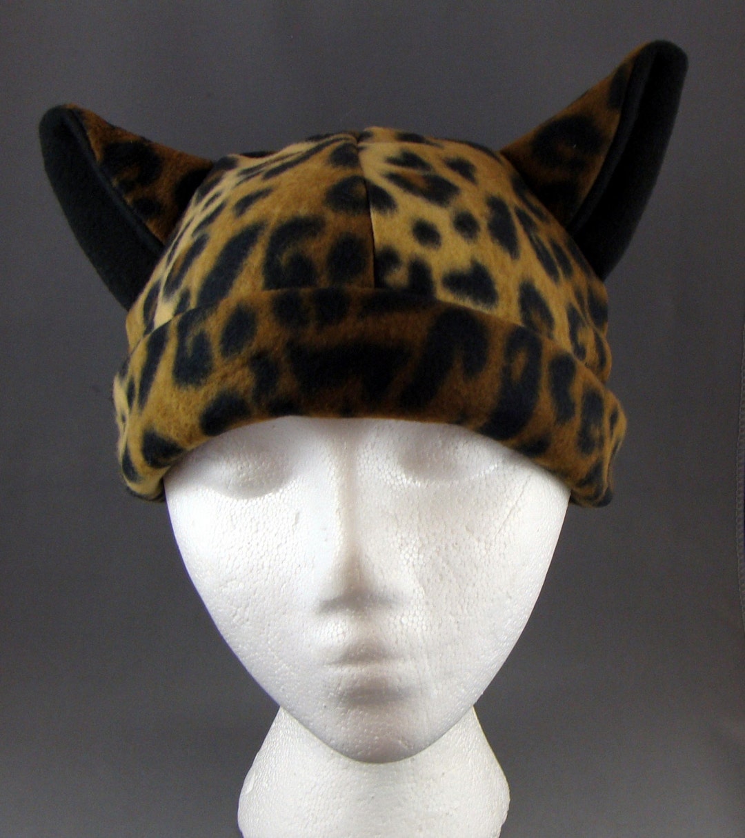 Cheetah Cat Animal Fleece Hat Anime Cosplay Skiing Snowboarding Gothic ...