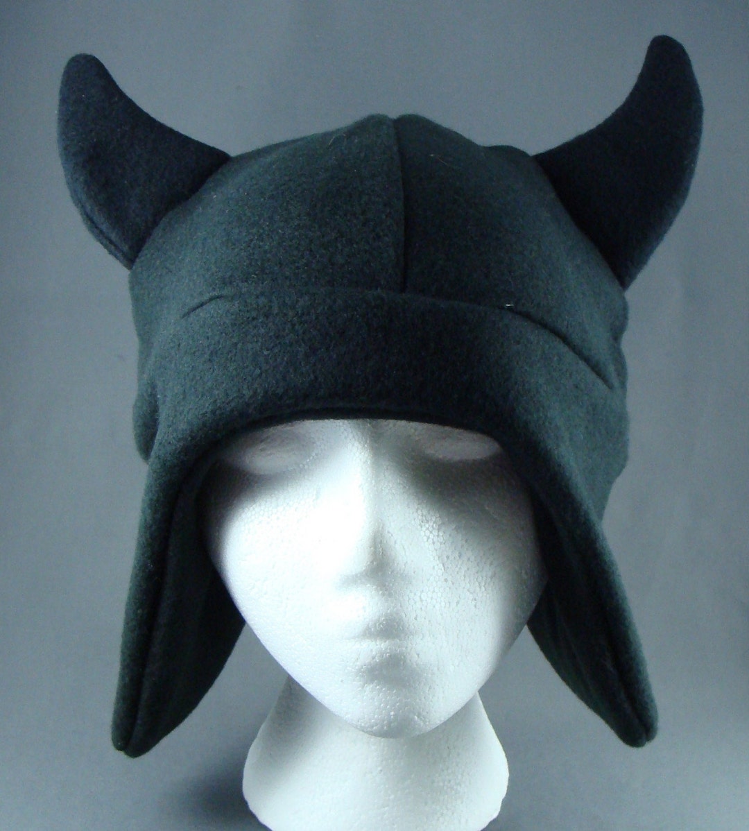 Black Devil Fleece Hat Skiing Snowboarding Cosplay Anime Winter Gothic ...