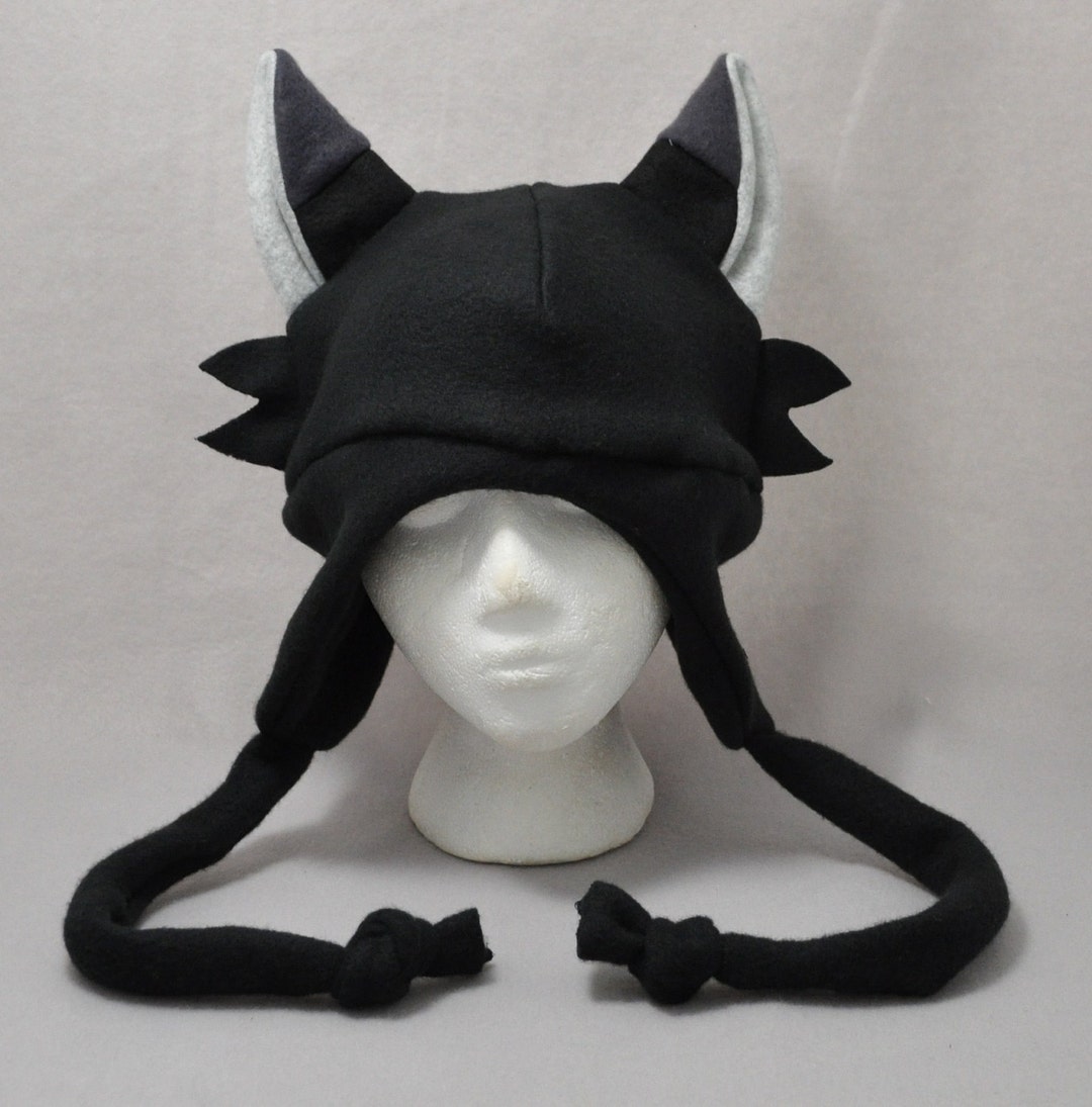 Black Wolf Beanie Animal Fleece Hat Anime Lolita Cosplay Skiing ...