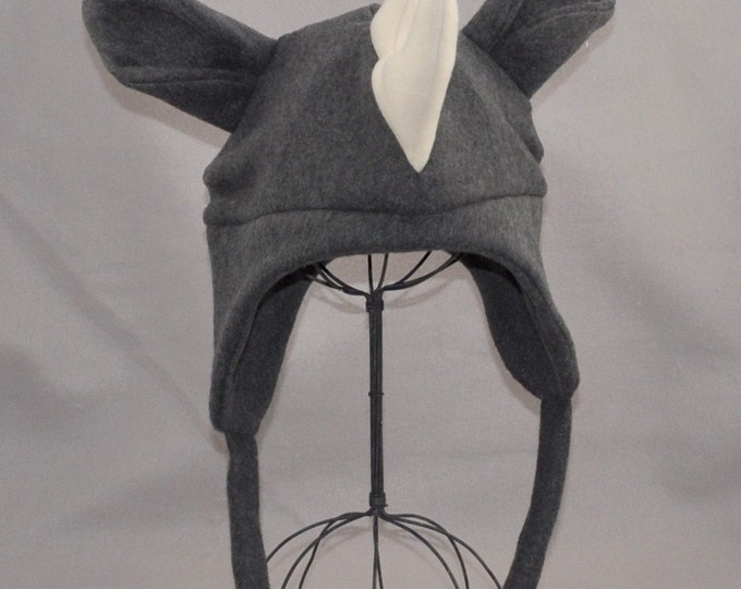 Rhino Hat With Horns and Ties Cute Fleece Beanie Hat Cosplay Anime ...
