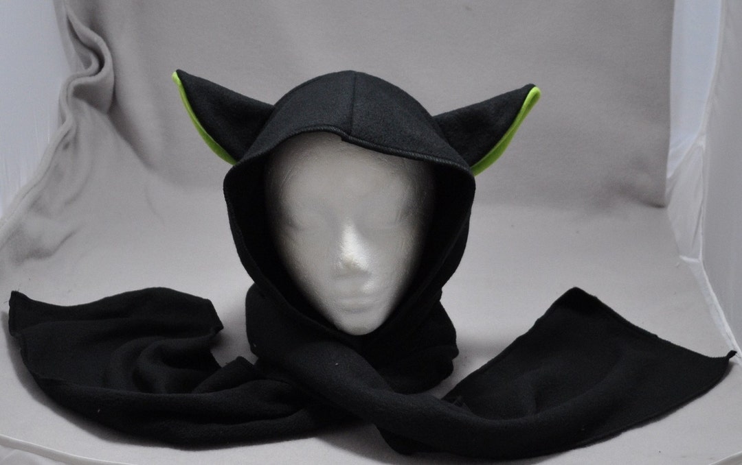 Kitty Cat Ears Hoodie Scarf Animal Fleece Hat Cosplay Gothic Anime ...