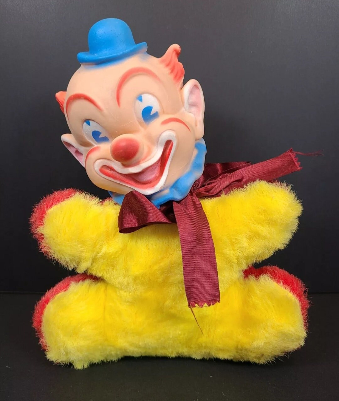 Rare Vintage Rubber Face Plush Clown 1950s - Etsy
