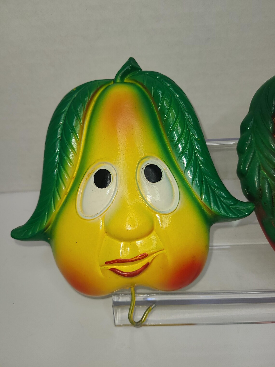 Vntg 1970s MCM Miller Studio Anthropomorphic Pear and Apple W Hooks ...