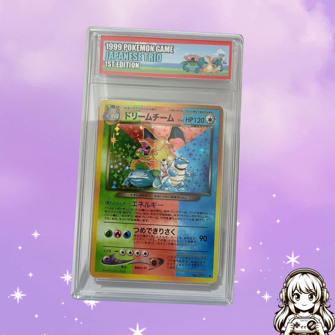 Pokemon Trio Card Charizard, Blastoise, Vebusaur in Graded Slab ...
