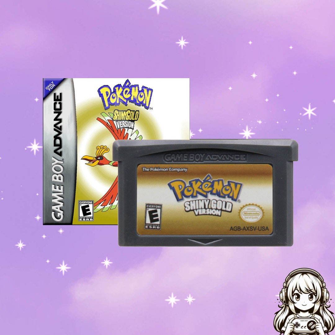 New GBA Game Pokemon Shiny Gold Custom ROM Gameboy Advance Nintendo ...