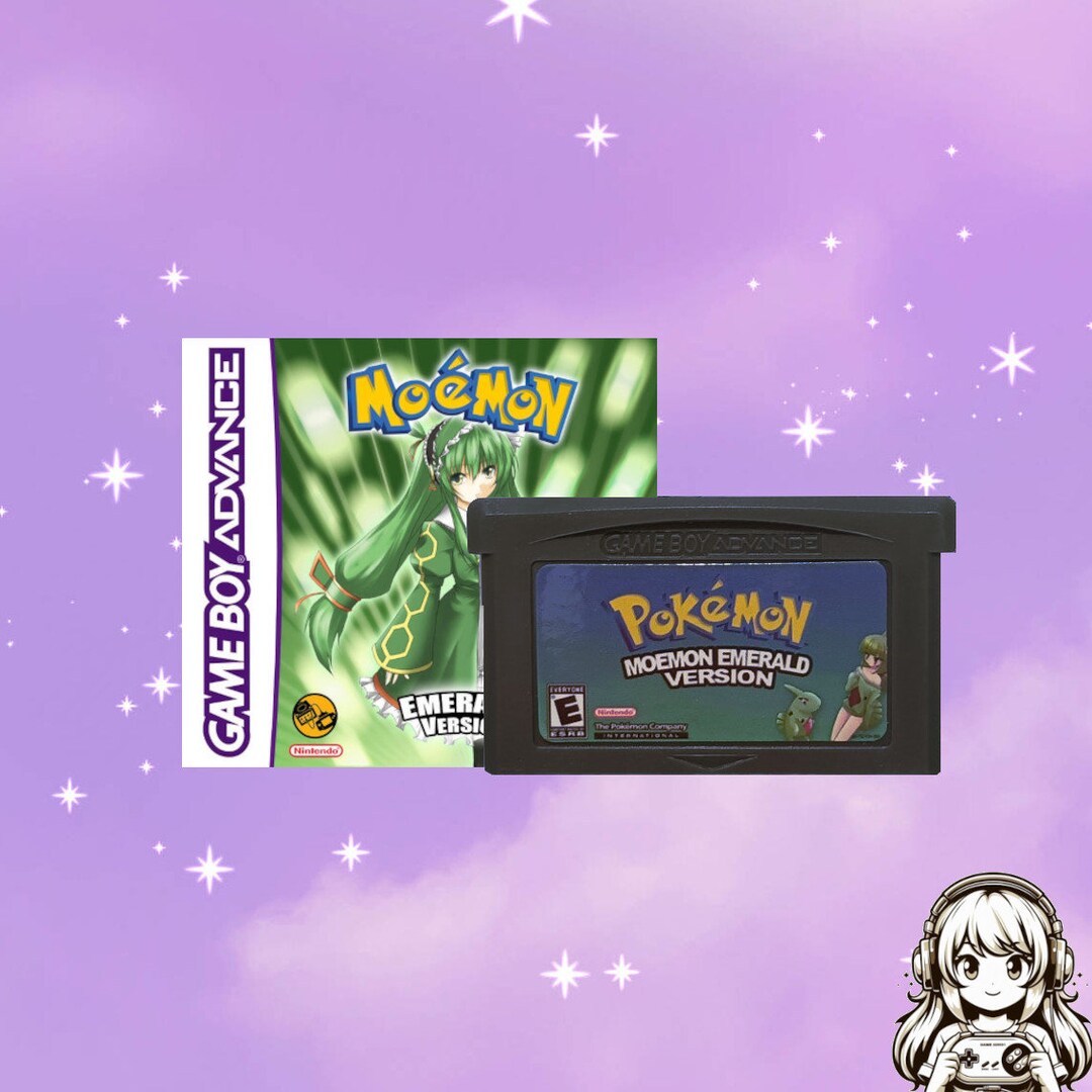New GBA Game Pokemon Moemon Emerald Custom ROM Gameboy Advance Nintendo ...