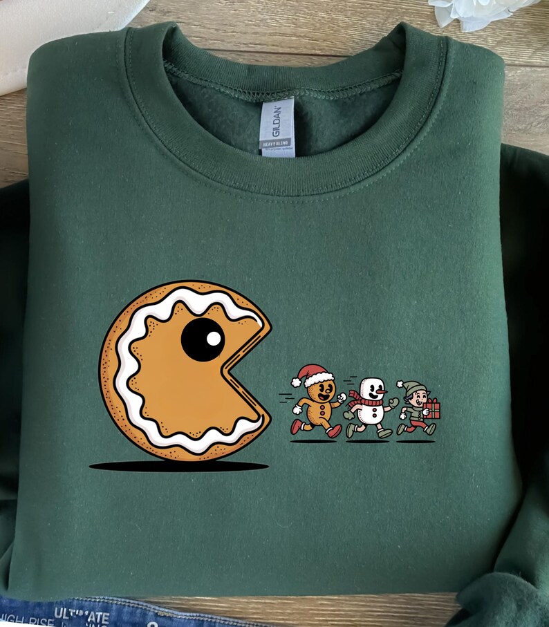 Funny Christmas Pac-man Gingerbread Chase PNG (digital Download) - Etsy