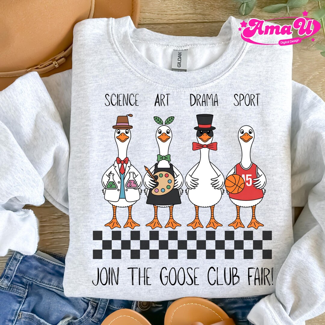 Funny Back to School Goose PNG: Teacher, Scientist, Artist, Basketball ...