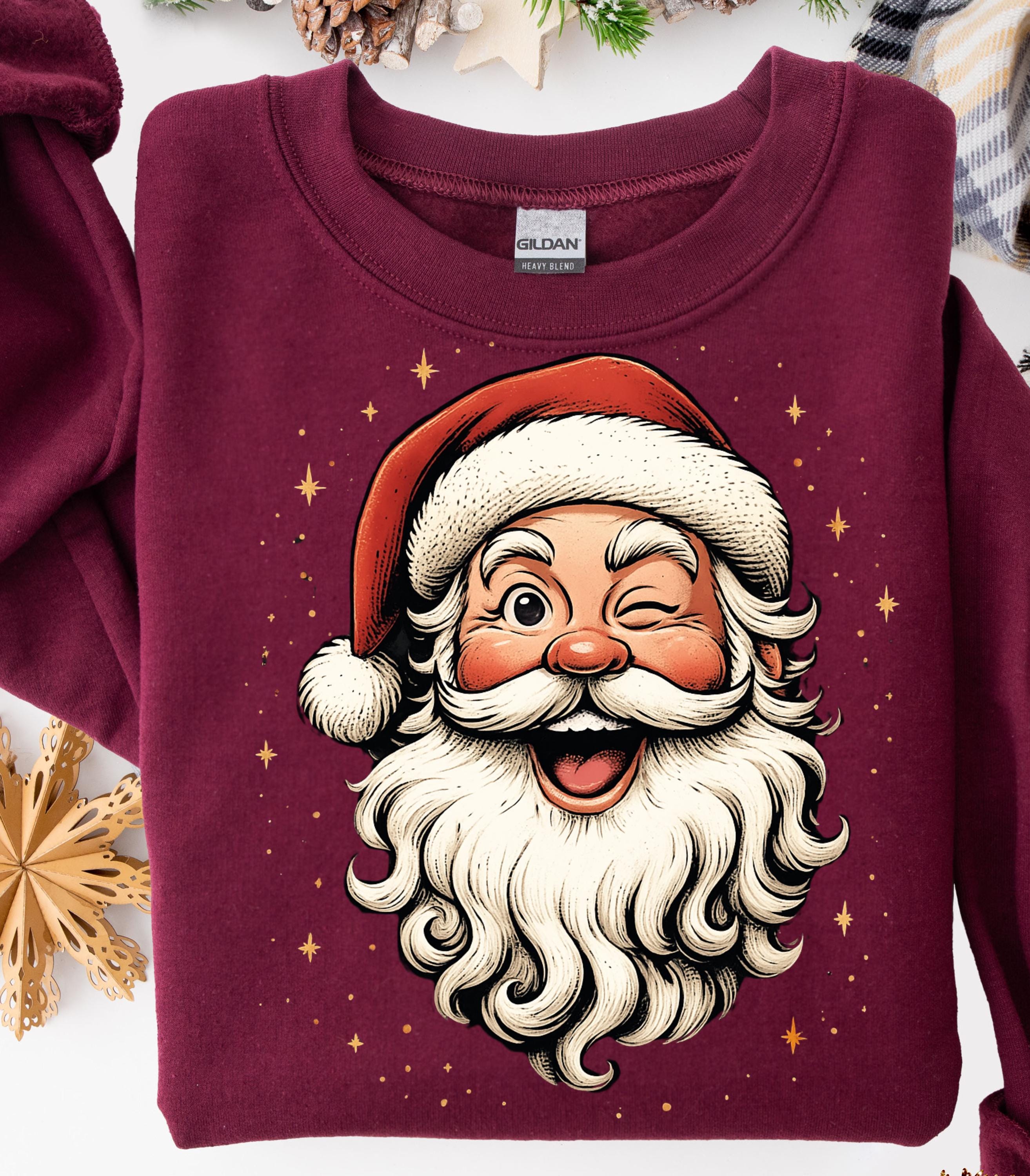 Retro Winking Santa PNG, Christmas Shirt Design (digital Download) - Etsy