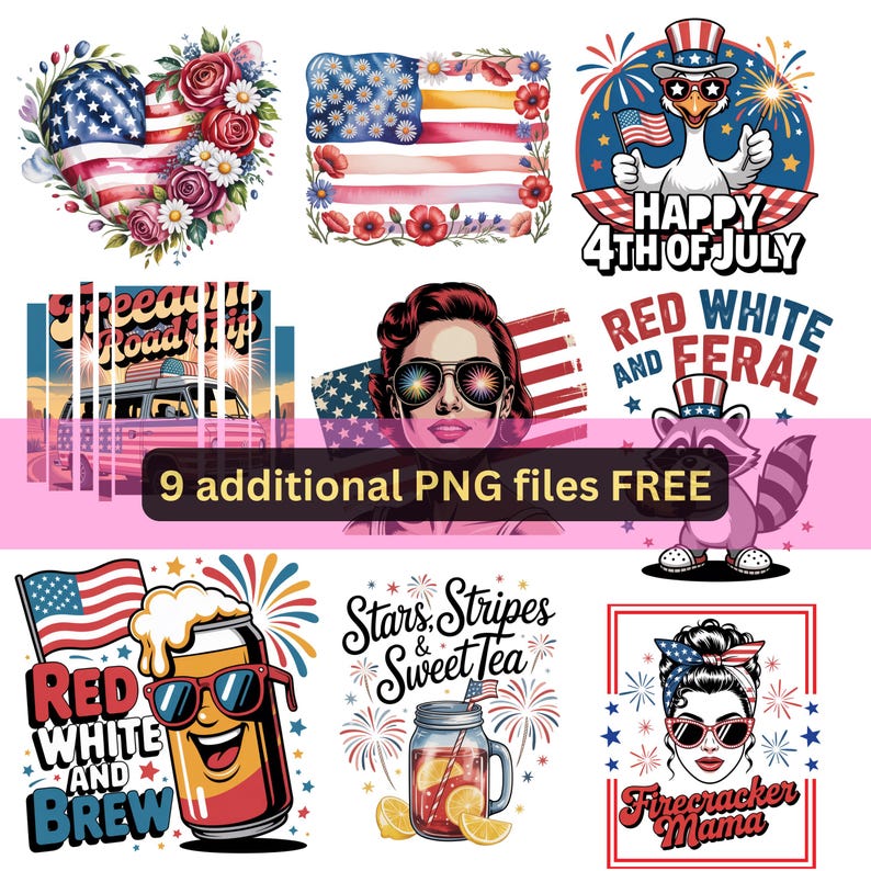 Moo & Boom Cow PNG, 4th of July Watercolor Sublimation, Patriotic ...