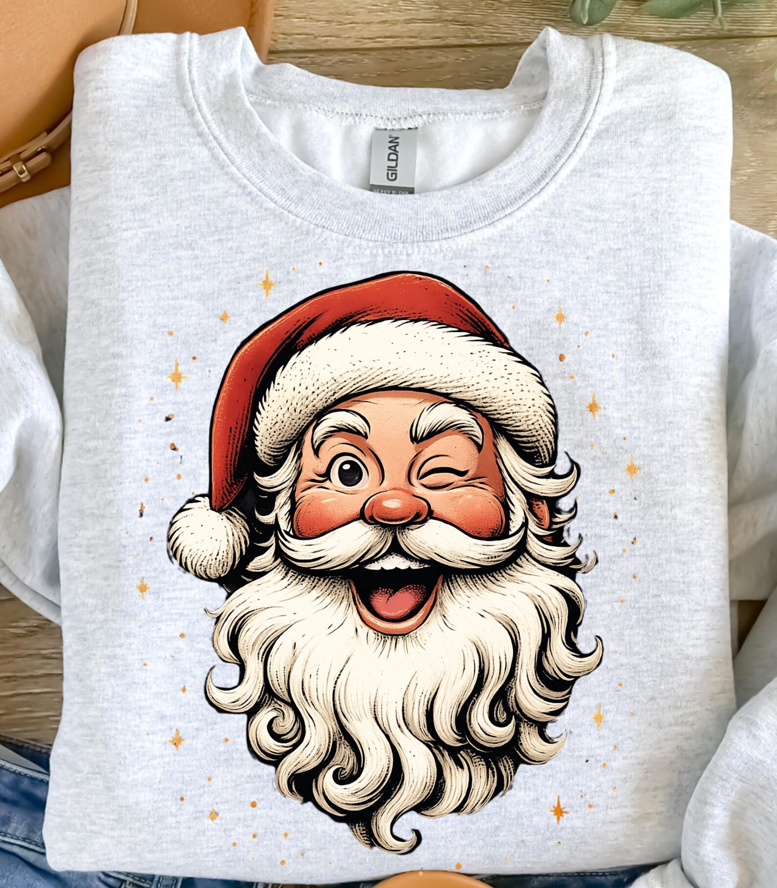 Retro Winking Santa PNG, Christmas Shirt Design (digital Download) - Etsy