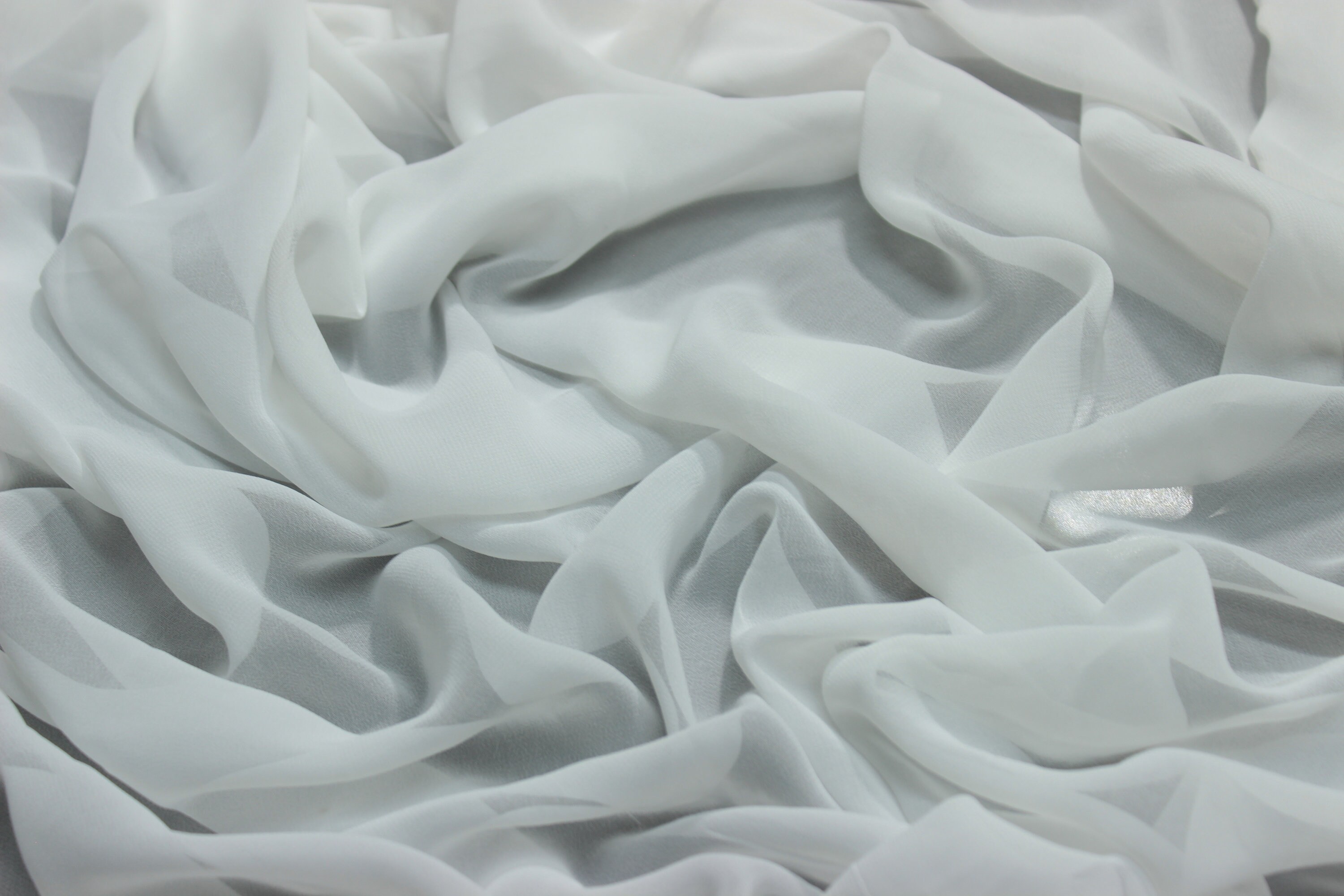 Elegant Pure White Chiffon Fabric - Perfect for Bridal Dresses, Blouses ...