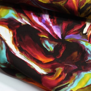 Viscose Fabric With Eye-catching With Vibrant Abstract Patterns, High ...
