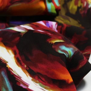 Viscose Fabric With Eye-catching With Vibrant Abstract Patterns, High ...