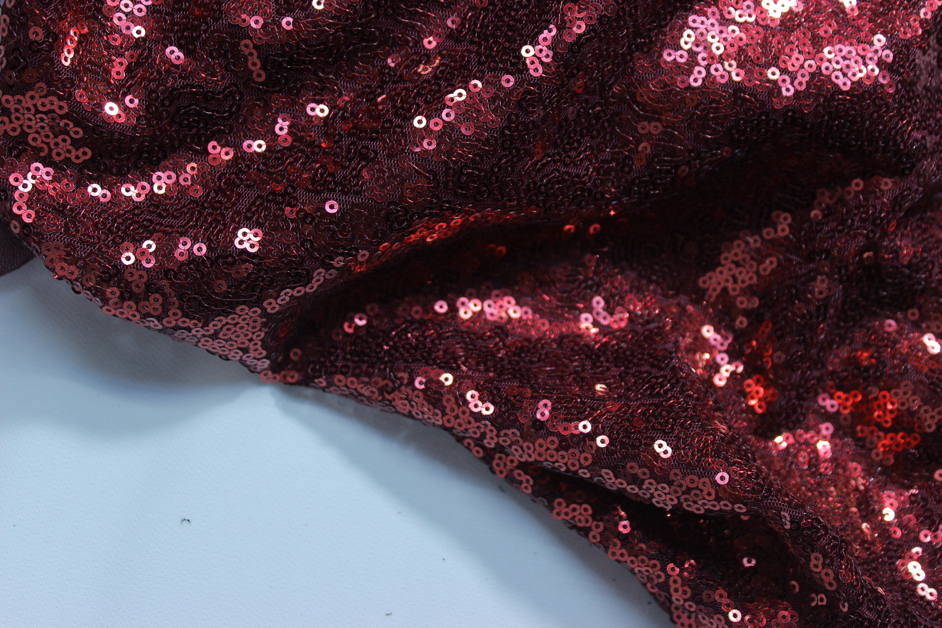 Burgundy Sequin Fabric, Glitz Full Sequins on Mesh, Party Dress, Decor ...