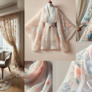 Floral Chiffon Fabric - Elegant, Soft and Sheer for Dresses, Scarves ...