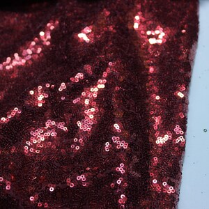 Burgundy Sequin Fabric, Glitz Full Sequins on Mesh, Party Dress, Decor ...