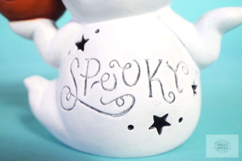 Ceramic Ghost Luminary | Tea Light Ghost | Spooky Halloween Decor - Etsy